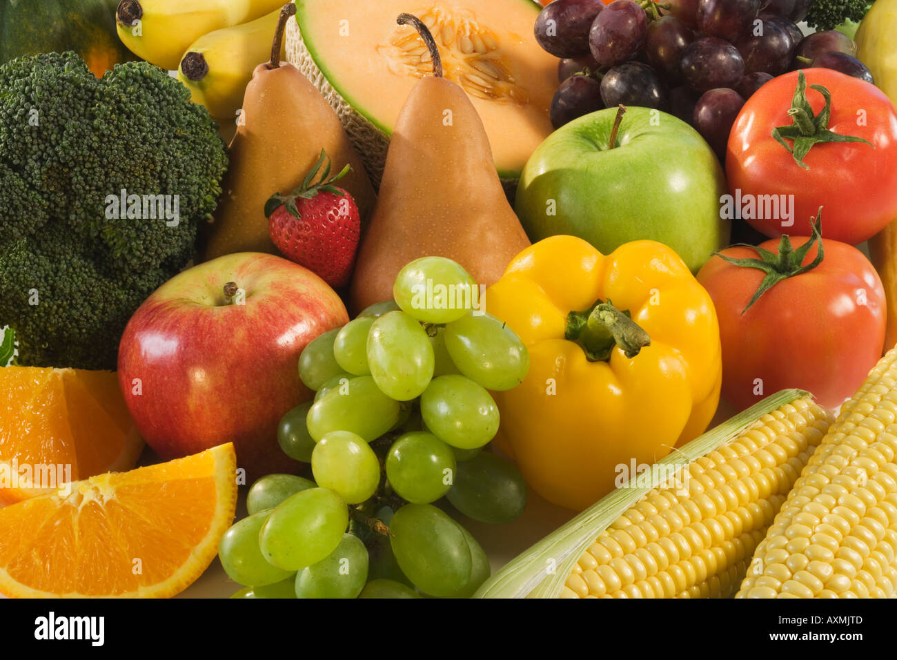 Close up of fresh fruits and vegetables Stock Photo - Alamy