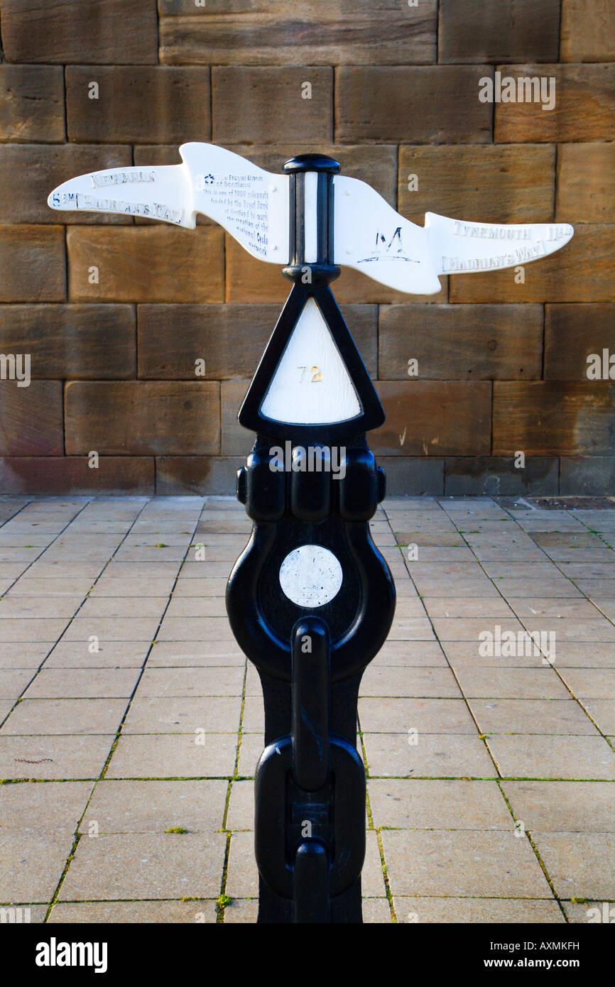 Hadrians Way Signpost Newcastle Upon Tyne England Stock Photo - Alamy
