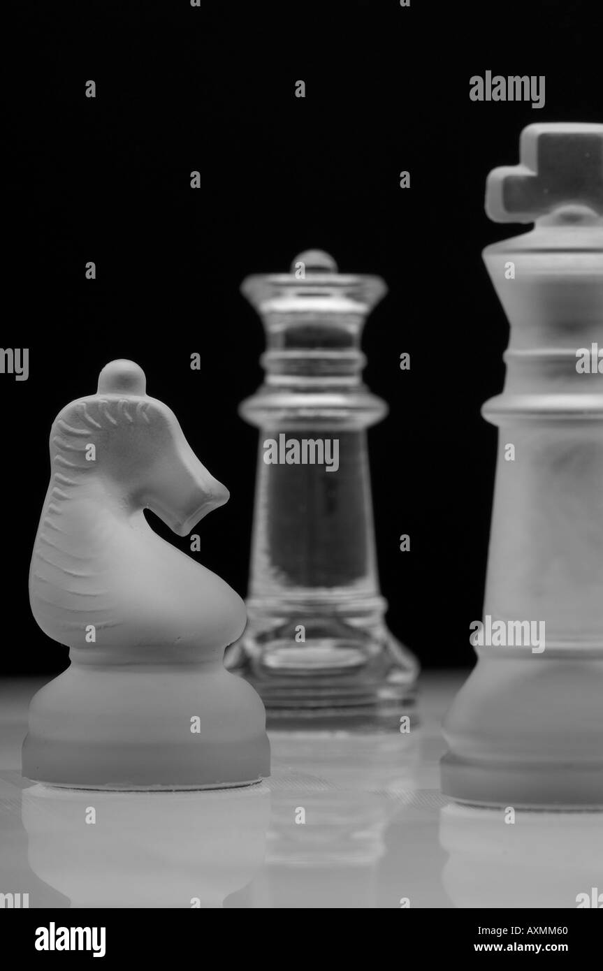 Chess Set 3 b&w Stock Photo - Alamy