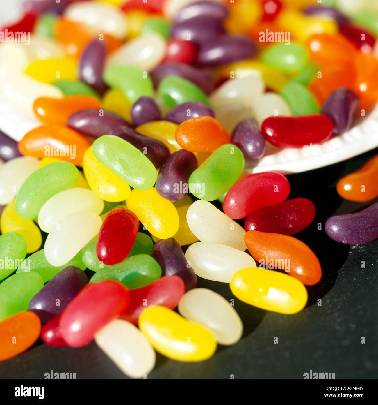Selection Of Colourful Jelly Beans Confectionery Sweets With No People ...