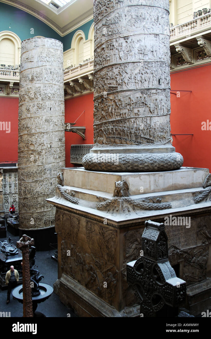 Replica of Trajans Column in a sculpture gallery at the Victoria and ...