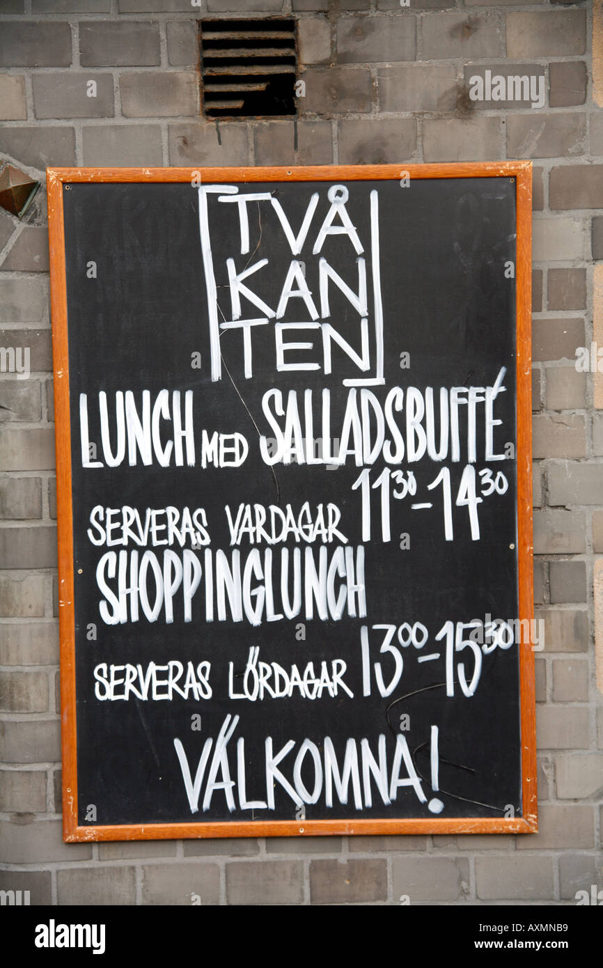 Menu in Swedish and English outside Gothenburg restaurant Stock Photo ...