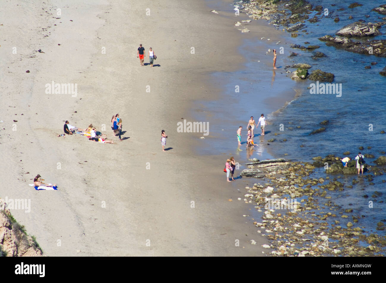 Bathers on the beach in Malibu, CA Stock Photo - Alamy