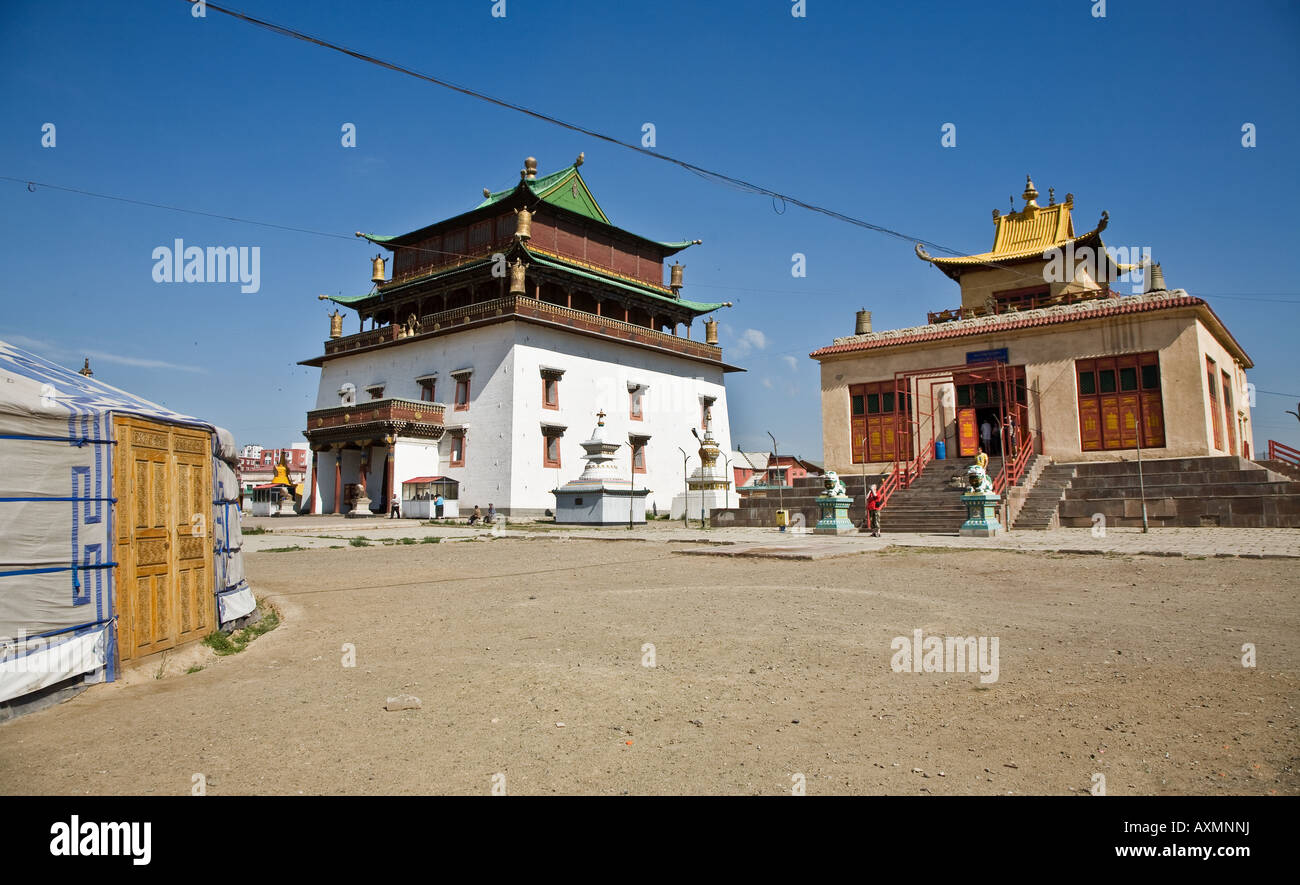 Gandantegchinlen Khiid Monastery Ulaaan Baatar Mongolia Stock Photo - Alamy