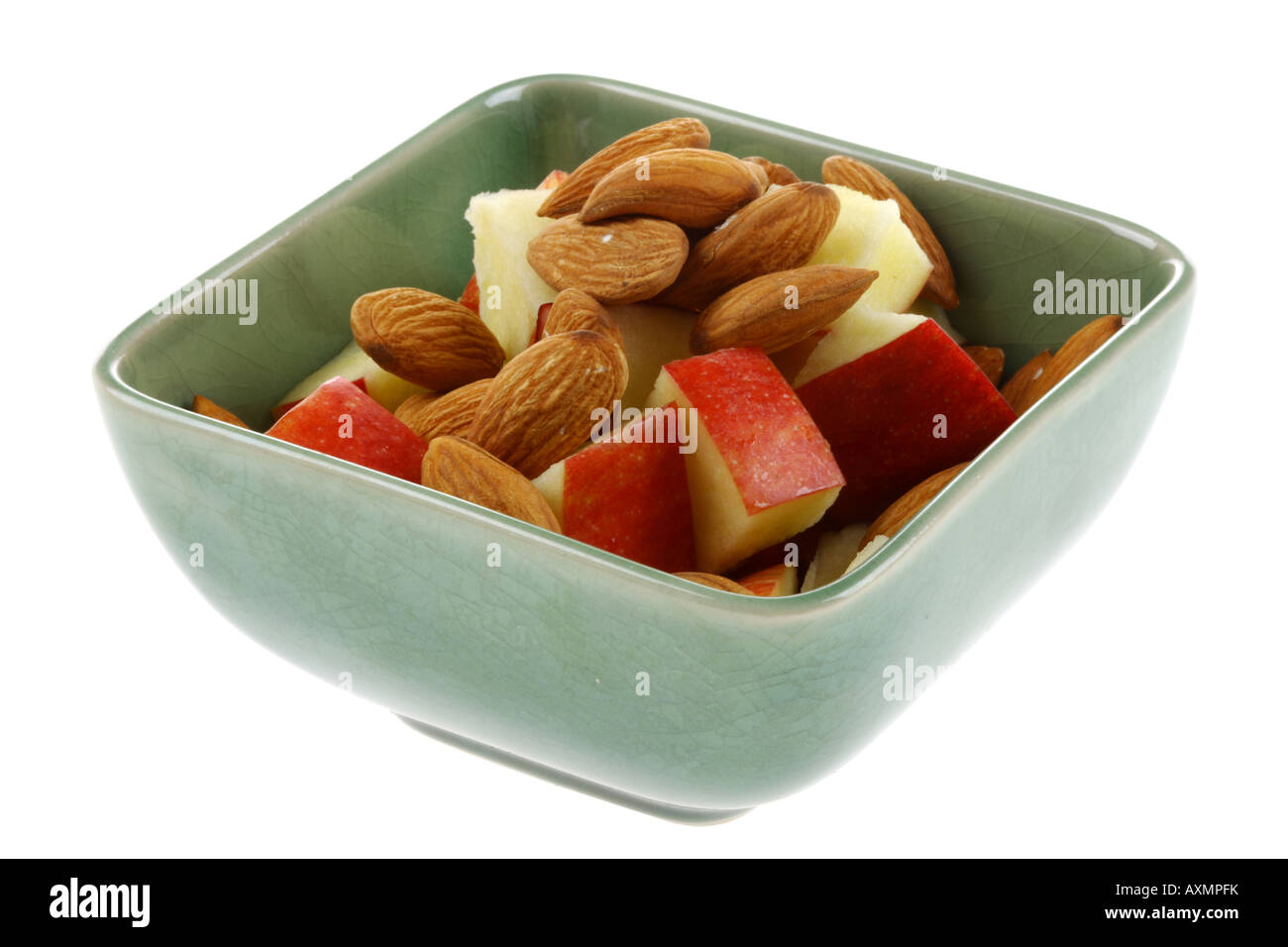 Chopped Apple with Almonds Stock Photo - Alamy