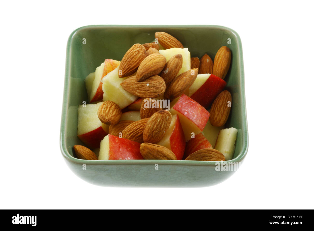 Chopped Apple with Almonds Stock Photo - Alamy