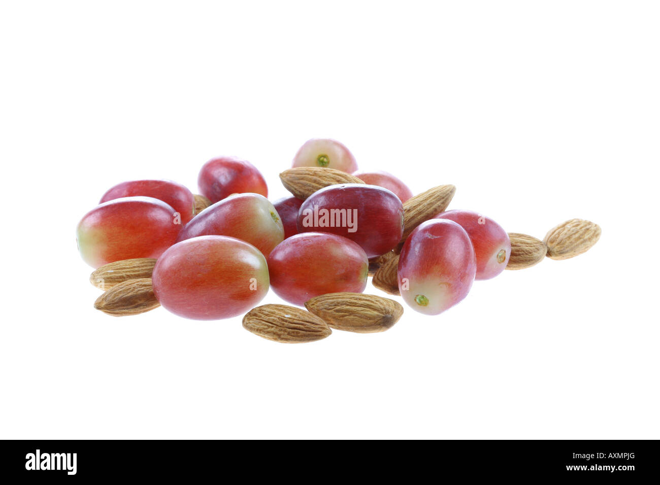 Red Grapes And Nuts Stock Photo - Alamy