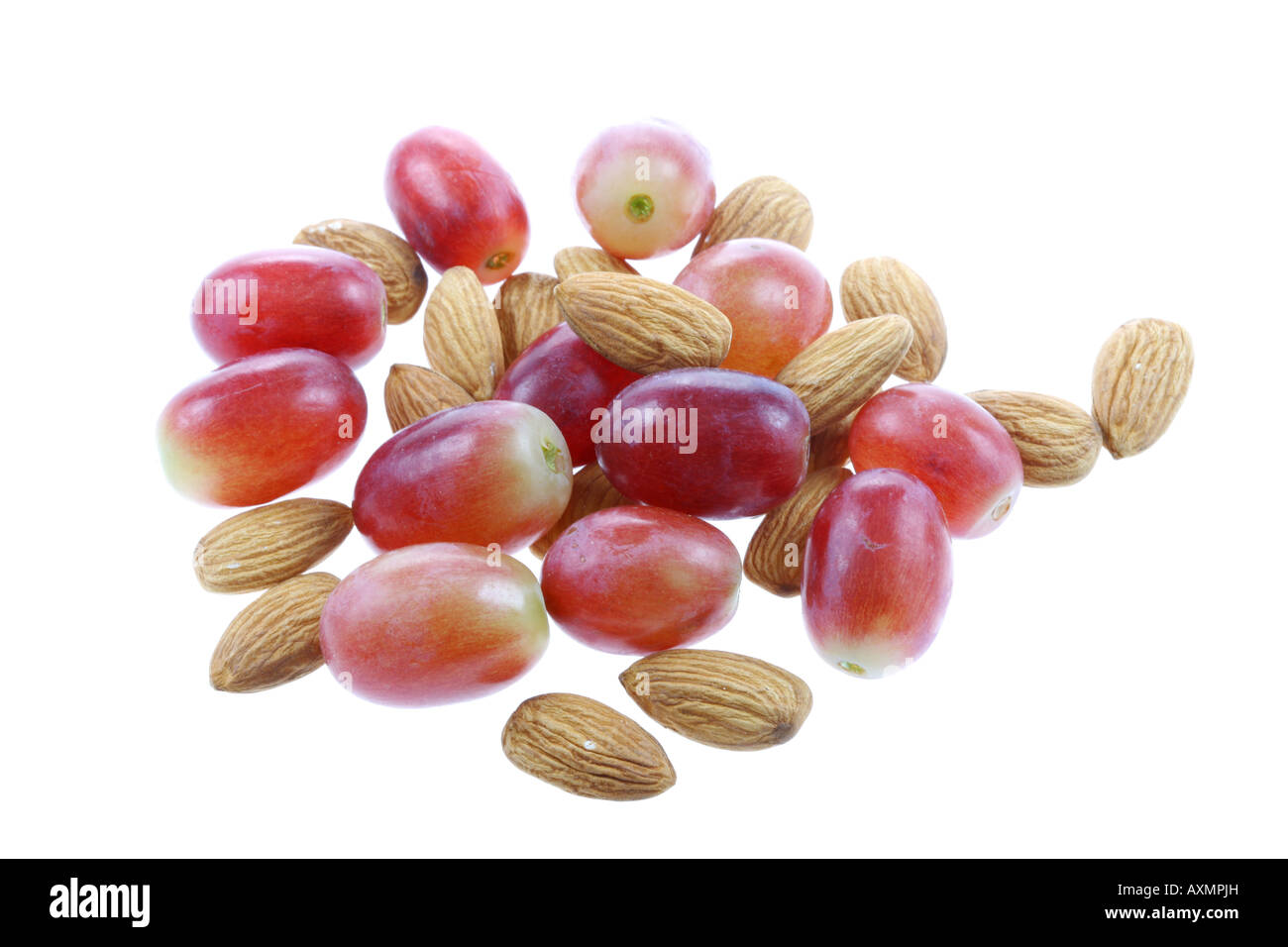 Snack grapes and nuts Cut Out Stock Images & Pictures - Alamy