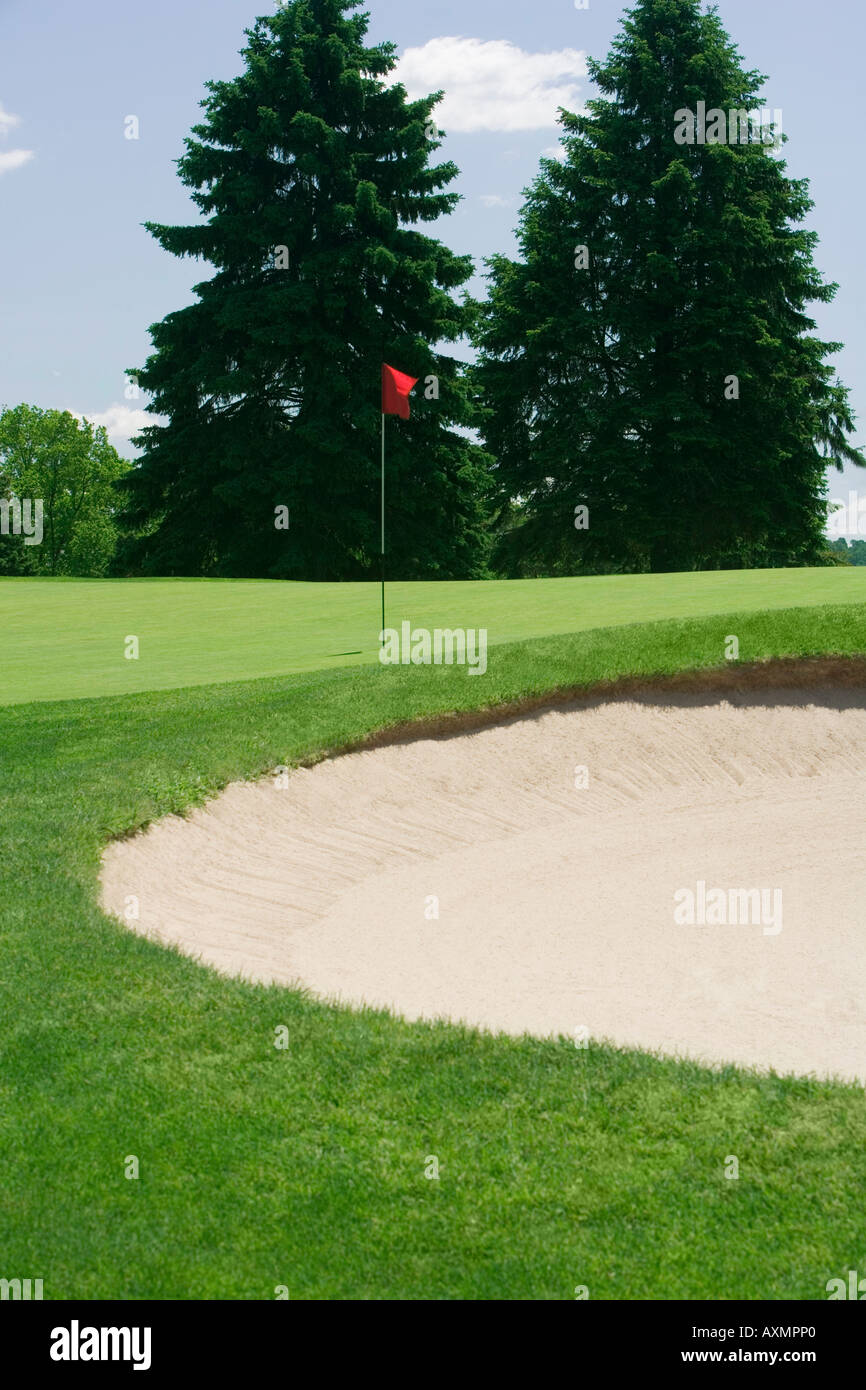 Detail of golf course sand trap Stock Photo - Alamy