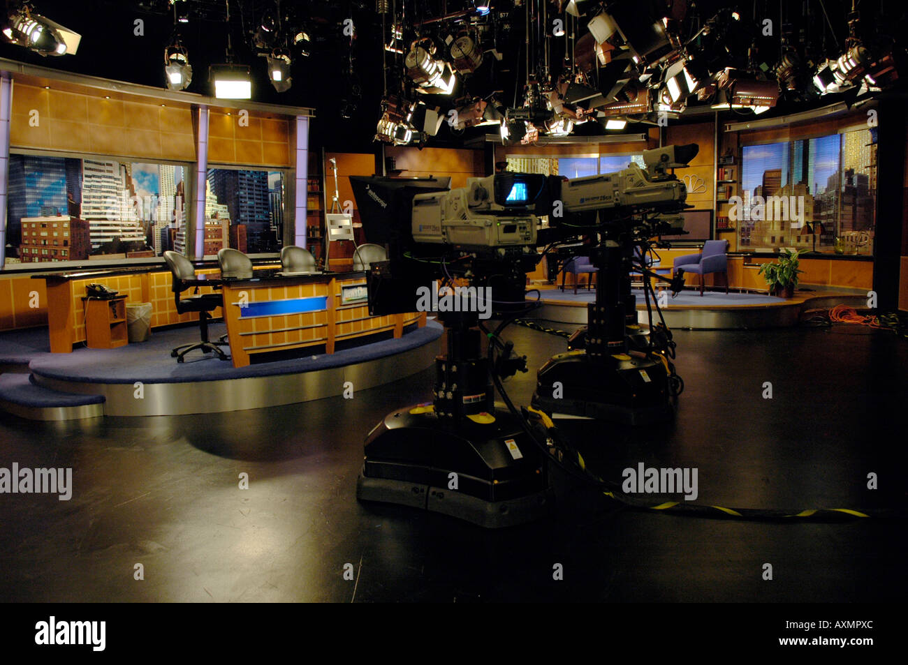 WNBC Channel Four HDTV studio and control room in Rockefeller Center ...