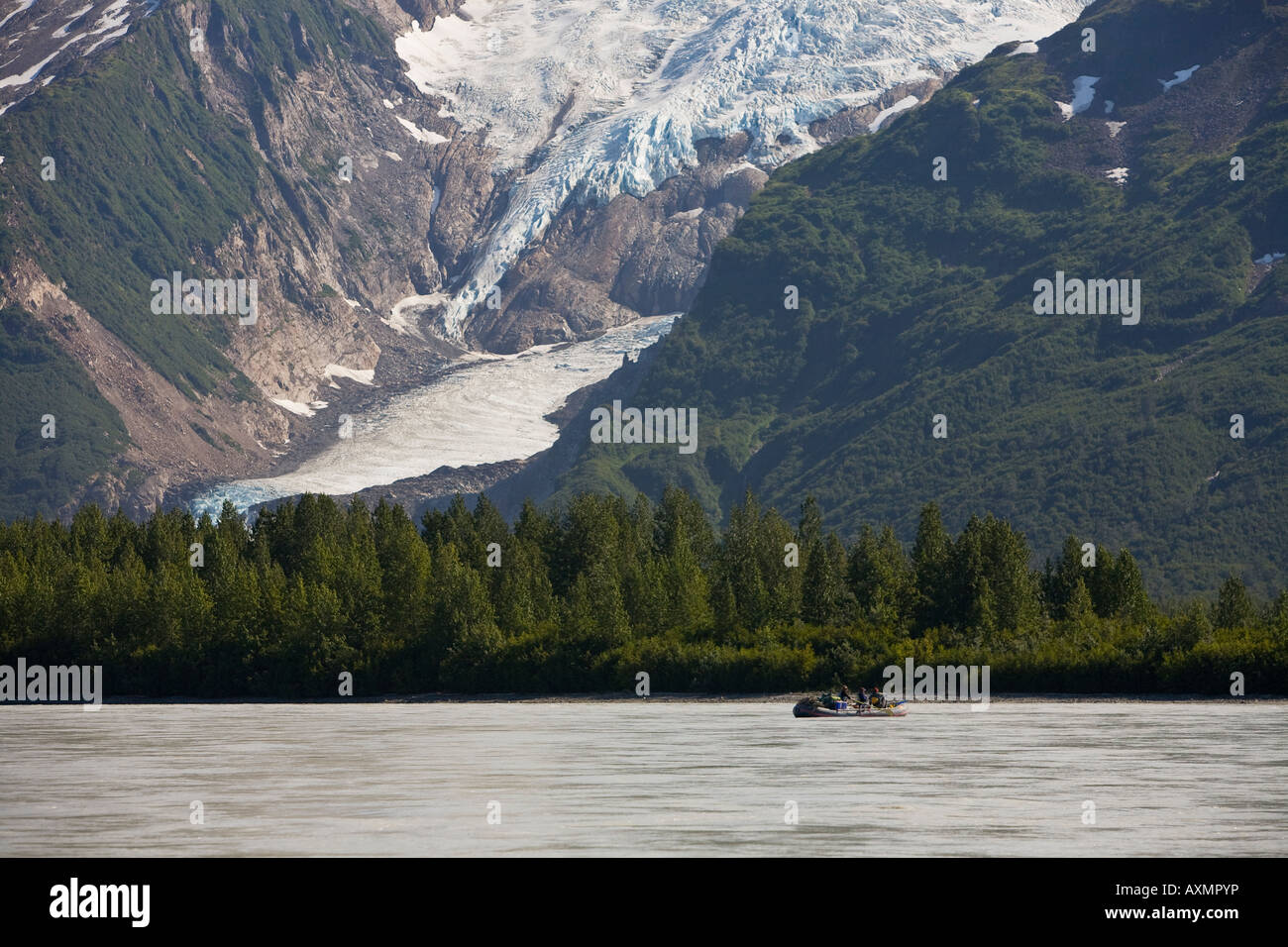 Rafters rafting down the Alsek river Alaska Stock Photo - Alamy