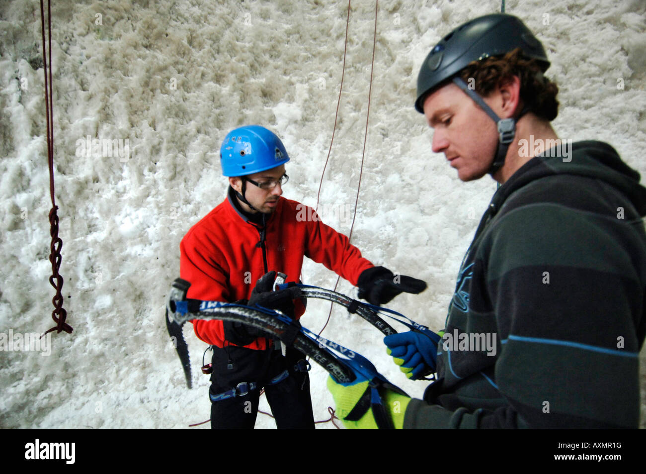 Ice Wall climbing at the Ice Factor indoor arena in Kinlochleven ...