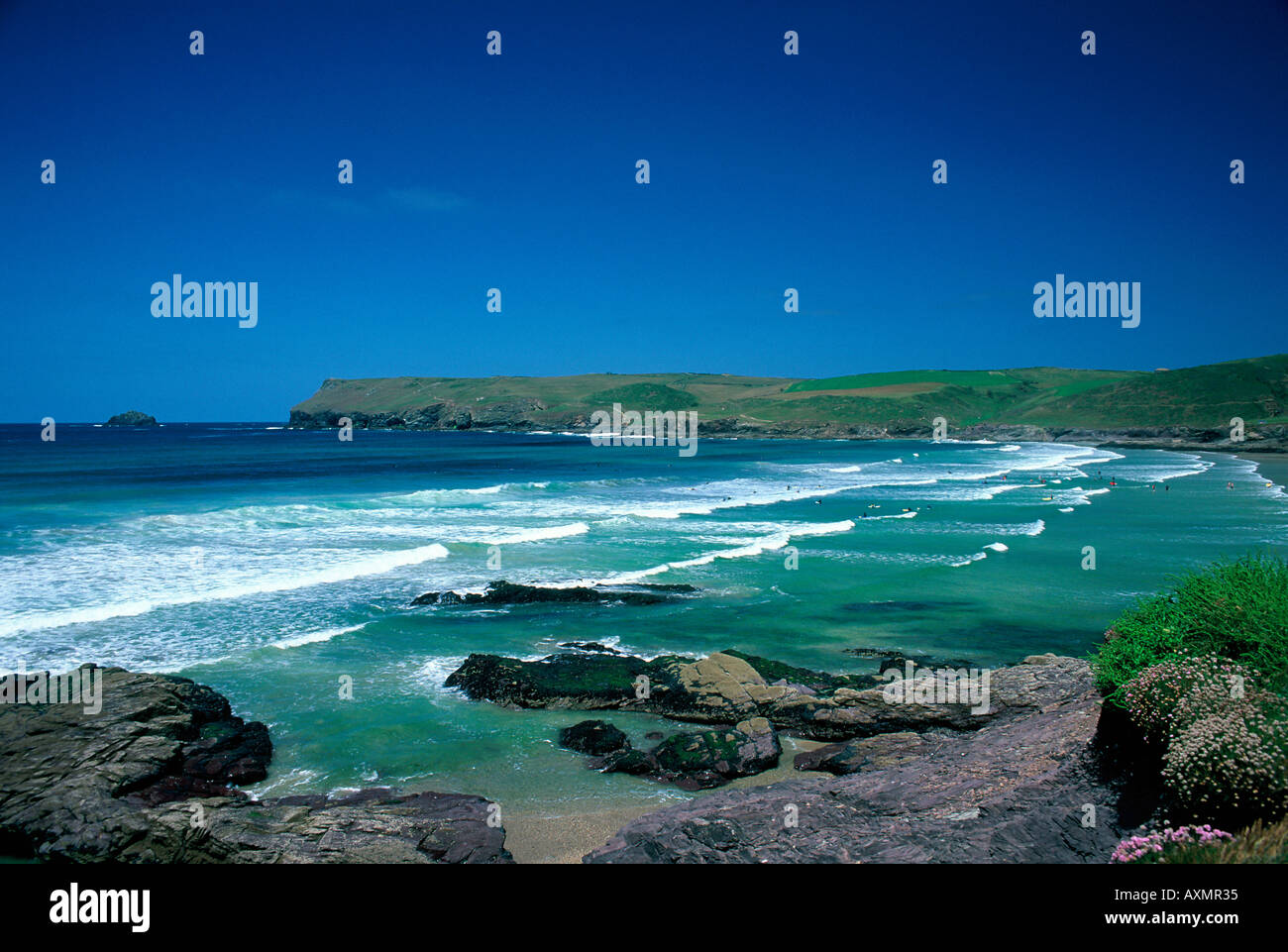View atlantic surf polzeath beach hi-res stock photography and images ...