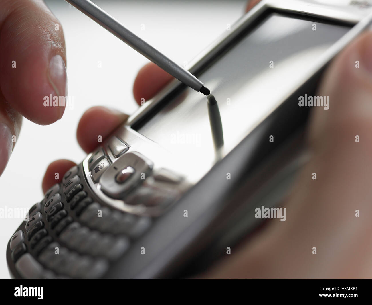 Man using PDA Stock Photo - Alamy