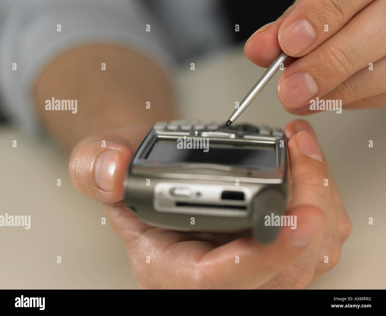 Man using PDA Stock Photo - Alamy