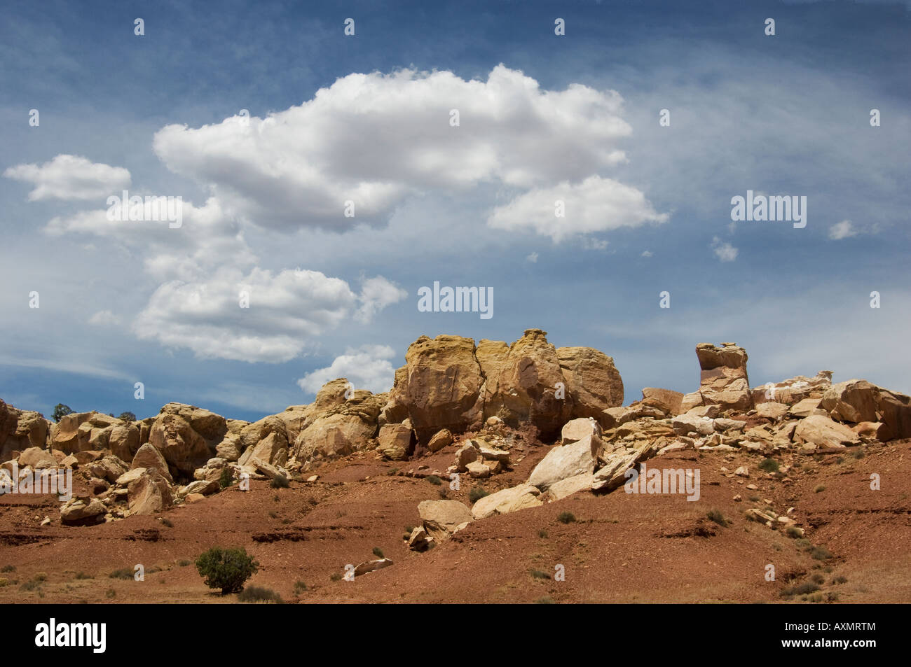 Twin Rocks, Capitol Reef National Park, Highway 12, Utah Stock Photo ...