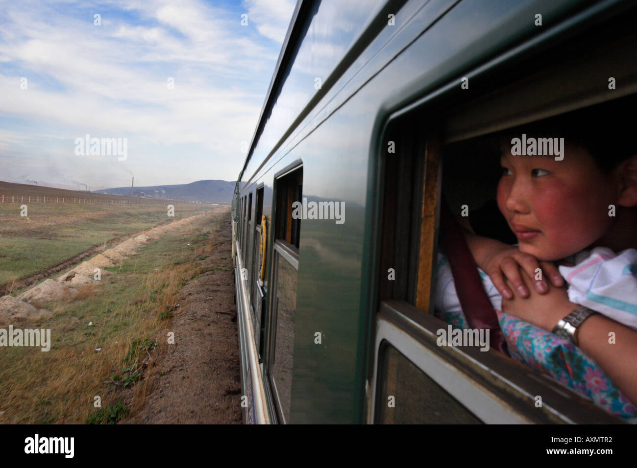 The Trans-Mongolian train leaves Ulaan Baator, Mongolia en route to ...