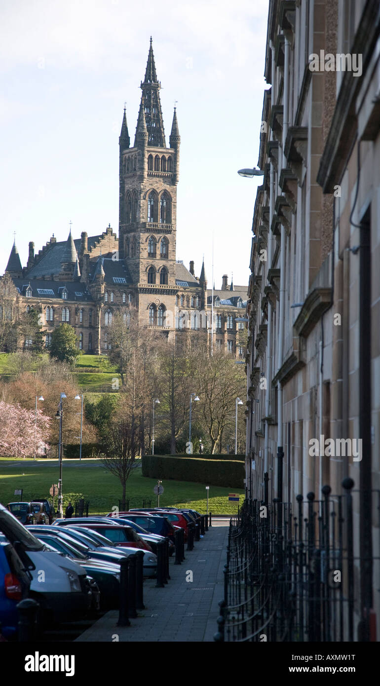 The Gilbert Scott tower at University of Glasgow Scotland Stock Photo ...