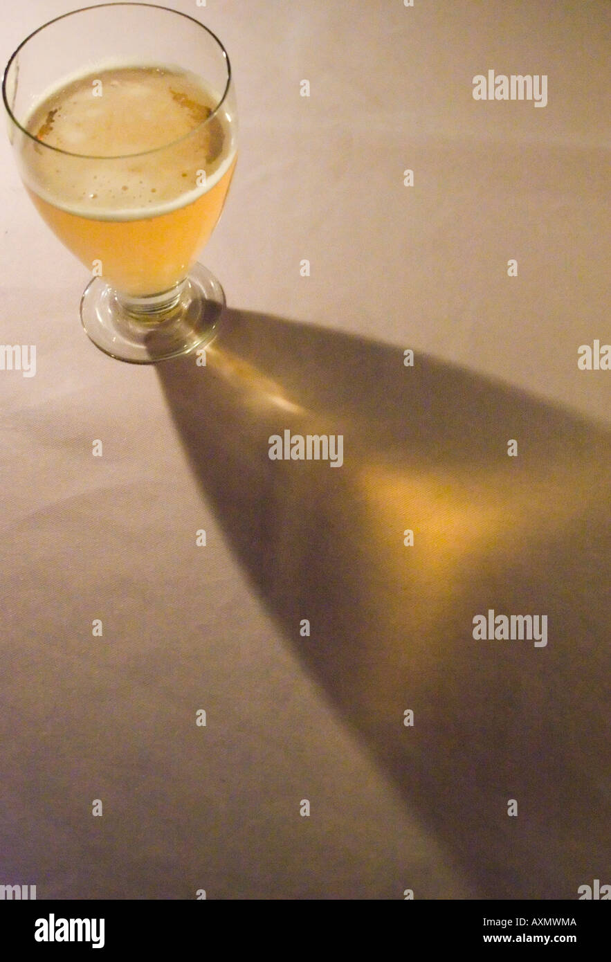 Refraction from beer glass Stock Photo - Alamy