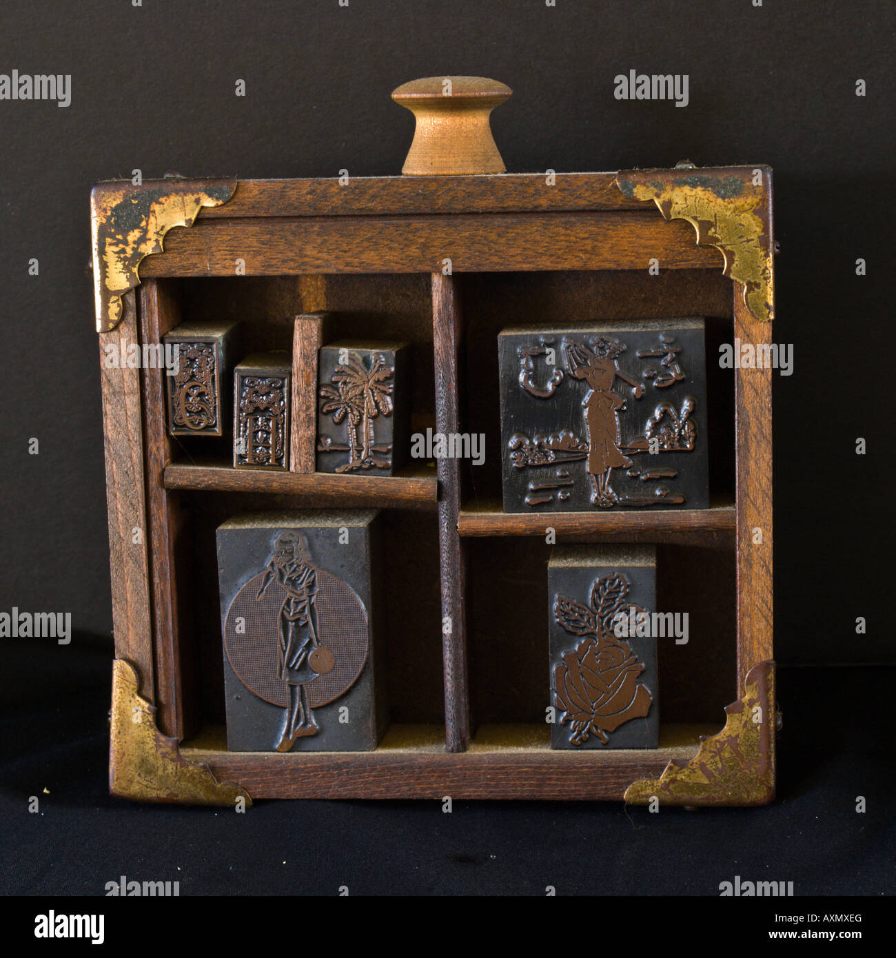 OLD METAL INK STAMP BLOCKS Stock Photo - Alamy