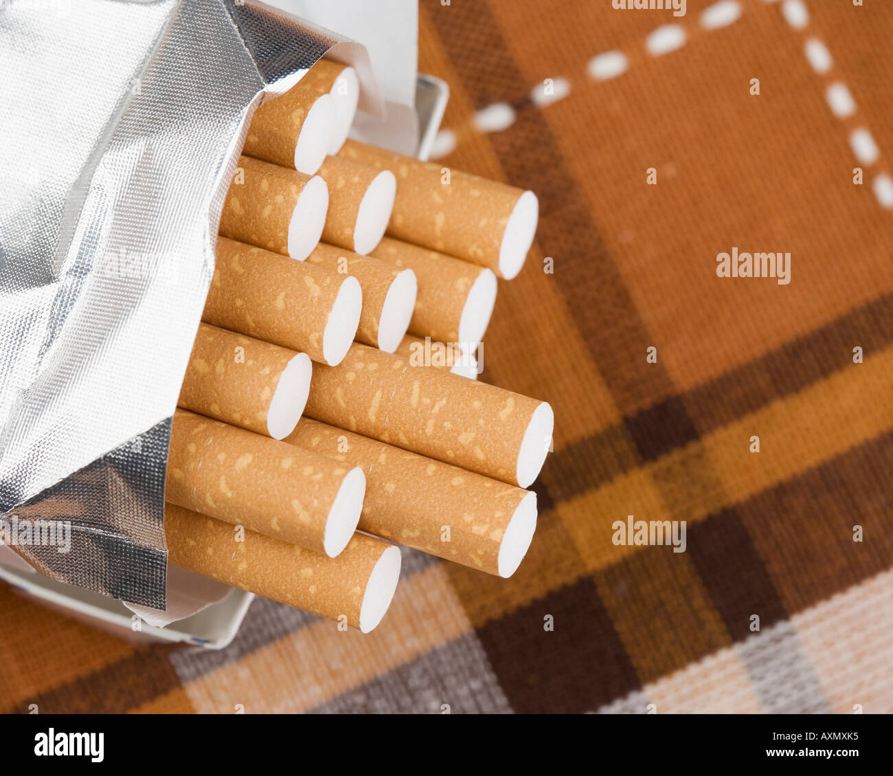 Closeup of a pack of cigarettes Stock Photo - Alamy