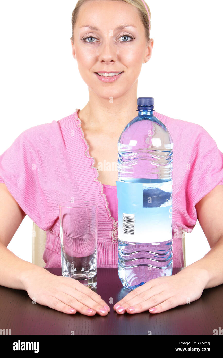 Young Woman with Water Model Released Stock Photo - Alamy