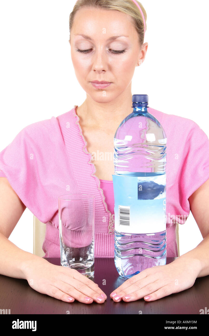 Young Woman with Water Model Released Stock Photo - Alamy
