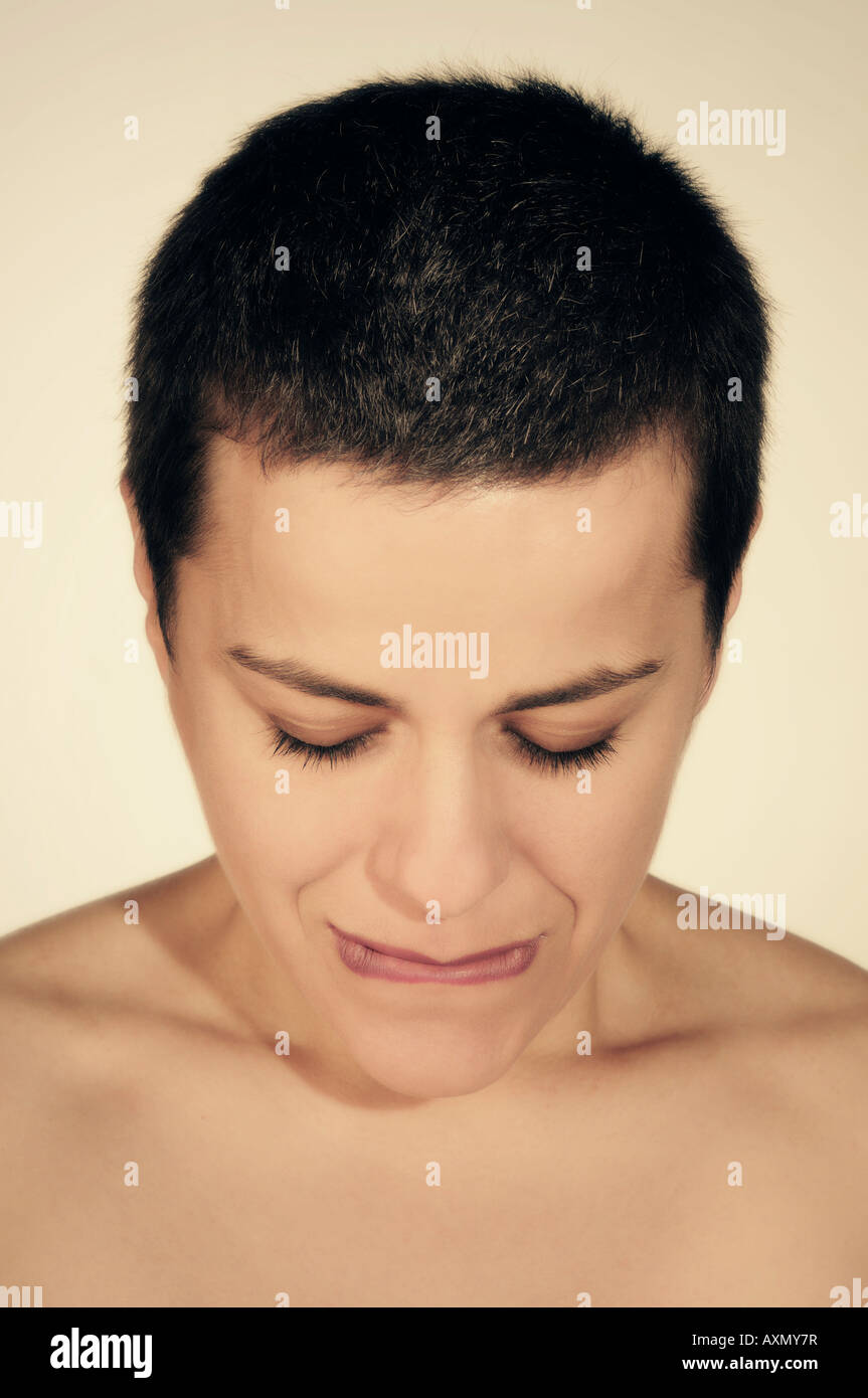 Studio portrait of woman Stock Photo - Alamy