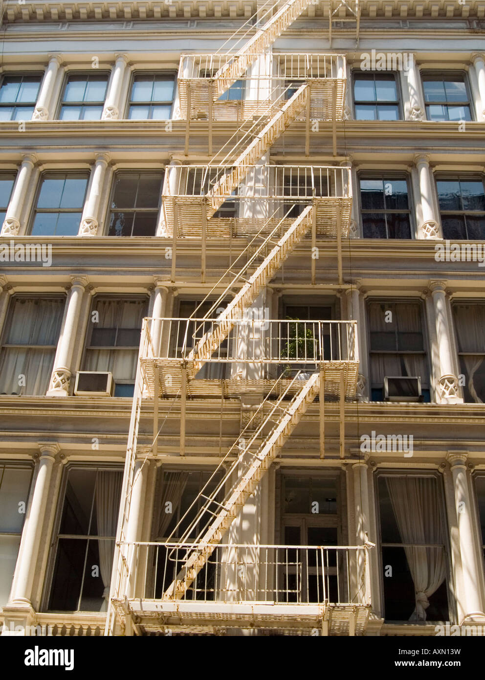 A fire escape on the front of a building in the Soho Neighbourhood of ...