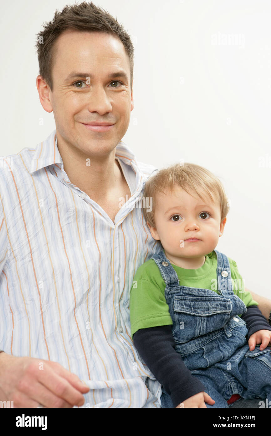 Portrait of father and son Stock Photo - Alamy