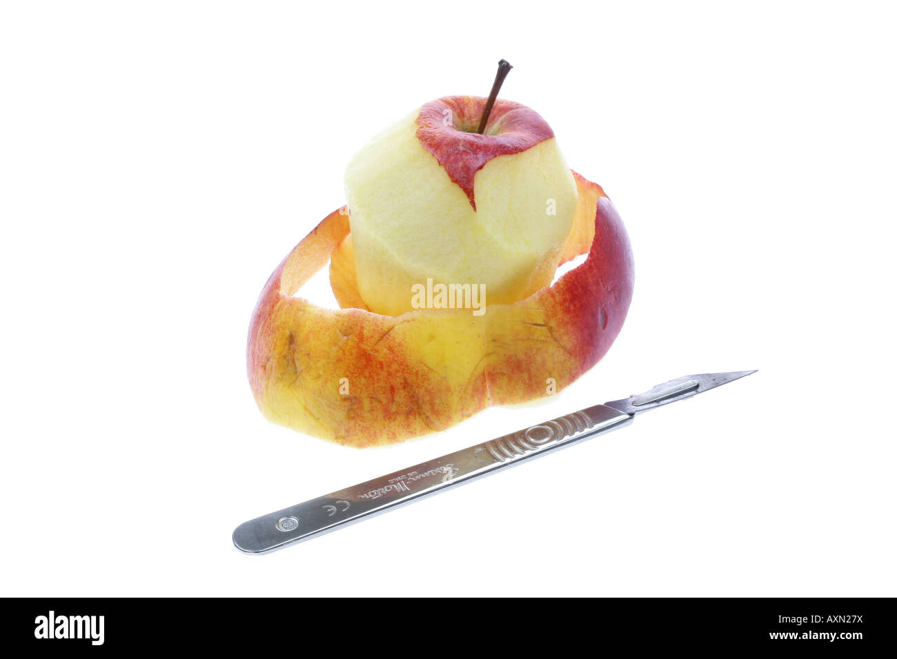 Peeling an Apple with Scalpel Stock Photo - Alamy