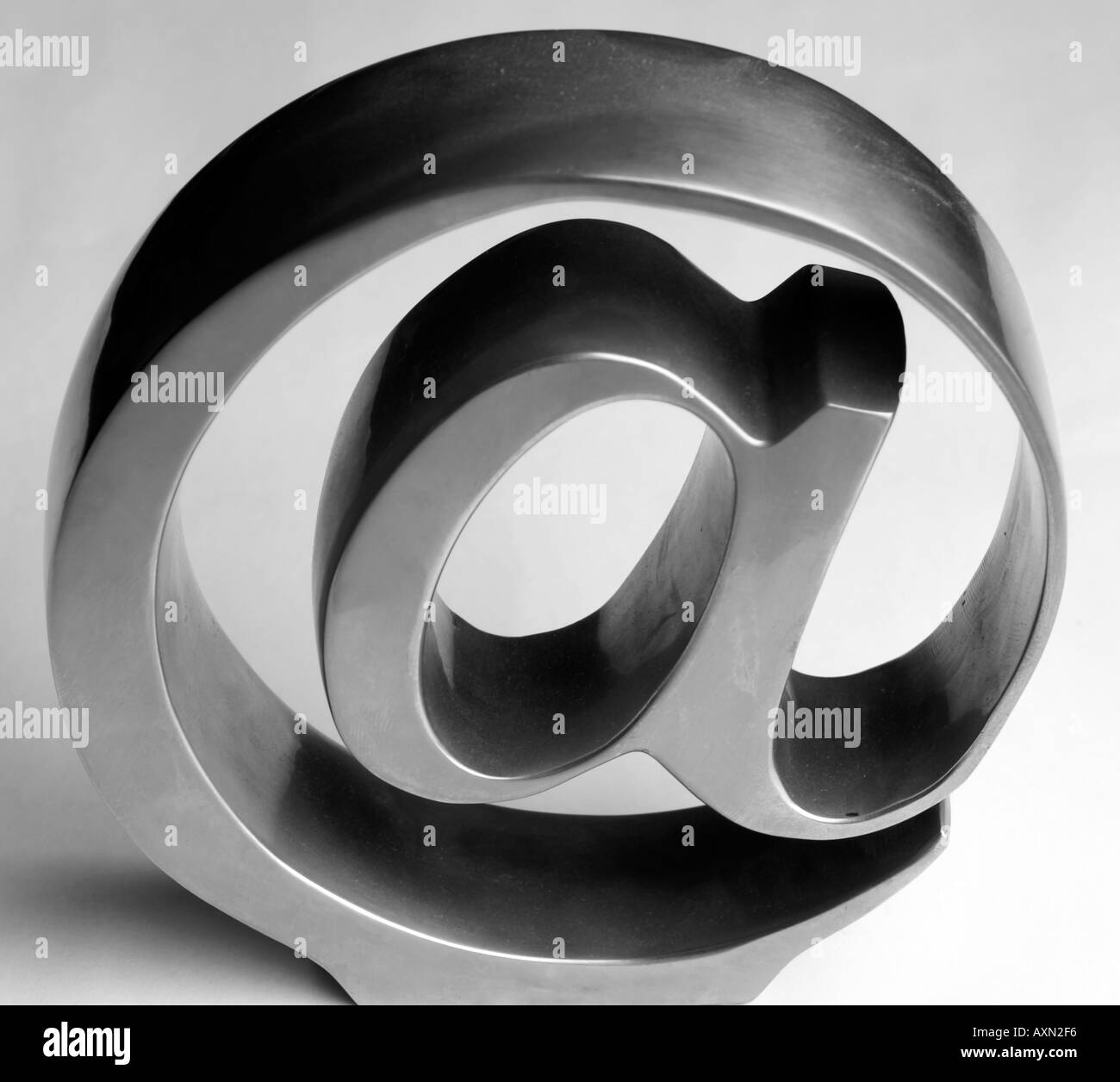 Sculpture of the "@" at symbol in metal Stock Photo - Alamy