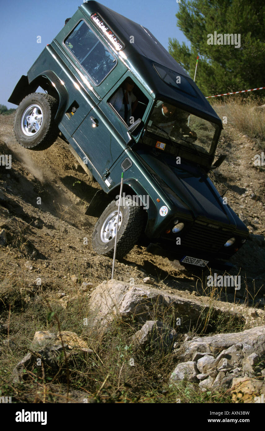 Land Rover in action France Stock Photo - Alamy
