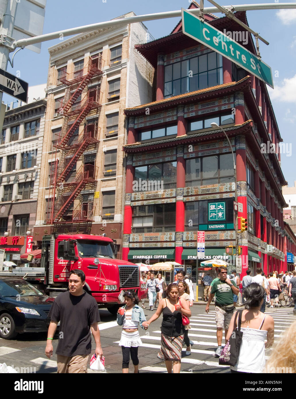 People crossing the road at the intersection with Centre Street in the ...