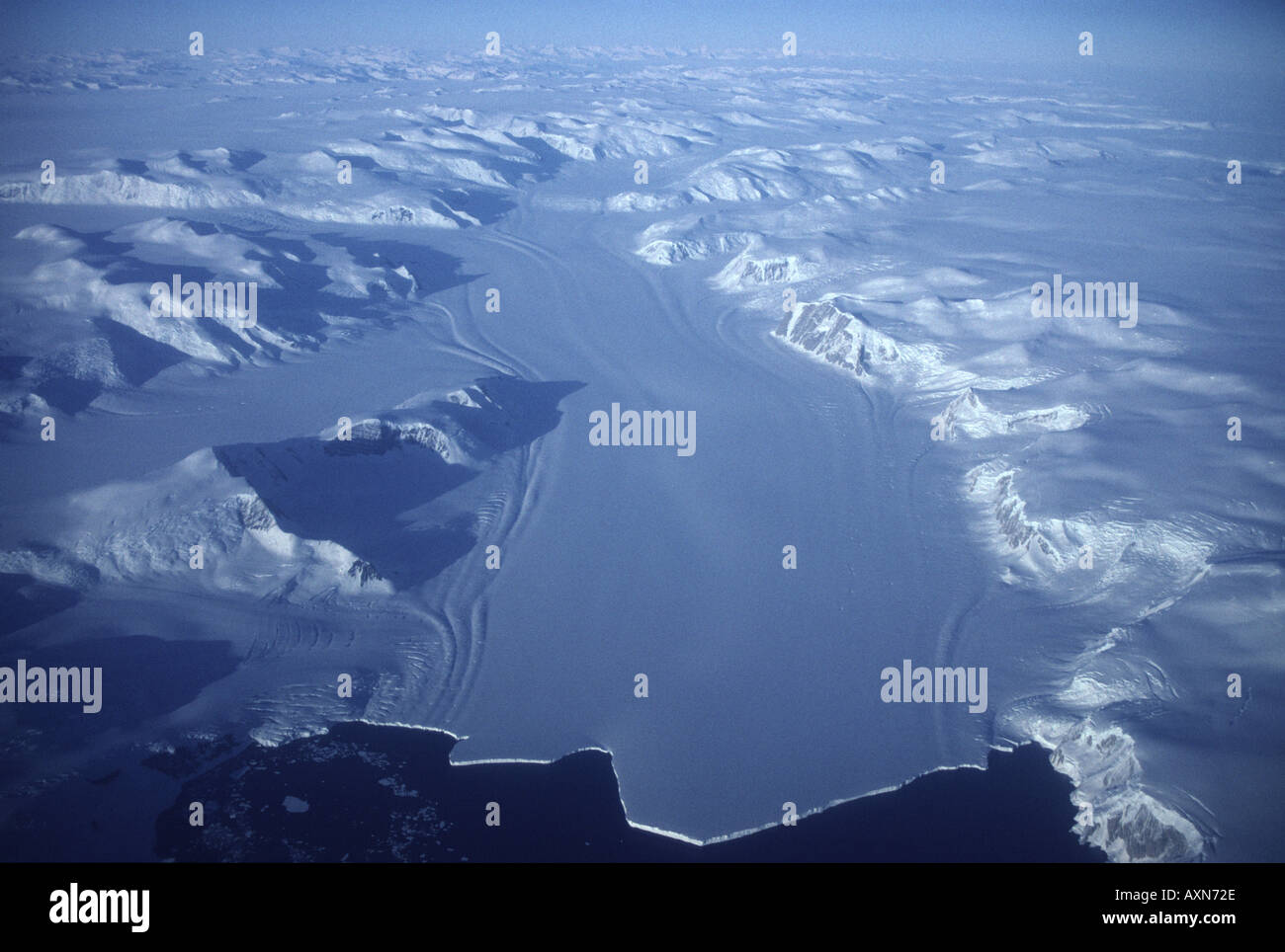 Aerial view of glacier northern Victoria Land Ross Sea Antarctica Stock ...