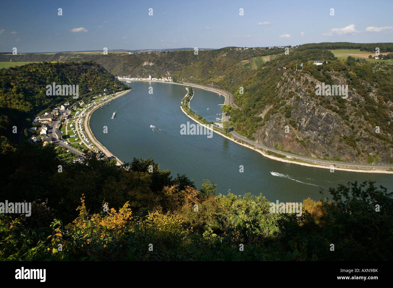 romantic middle Rhine valley, Germany; world cultural heritage of ...