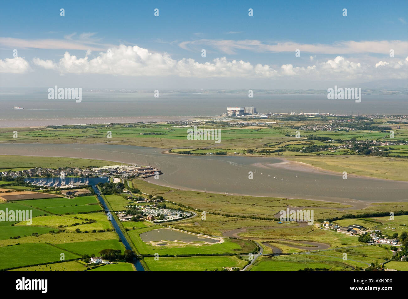 Heysham nuclear power station across the River Lune west of Lancaster ...