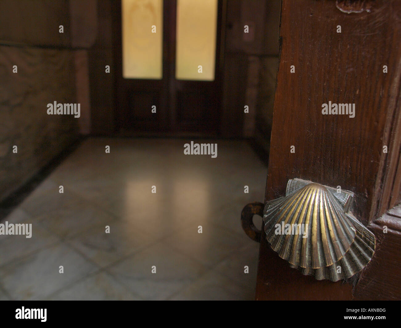 Entrance to marble hallway with conch door handle La Orotava Tenerife ...