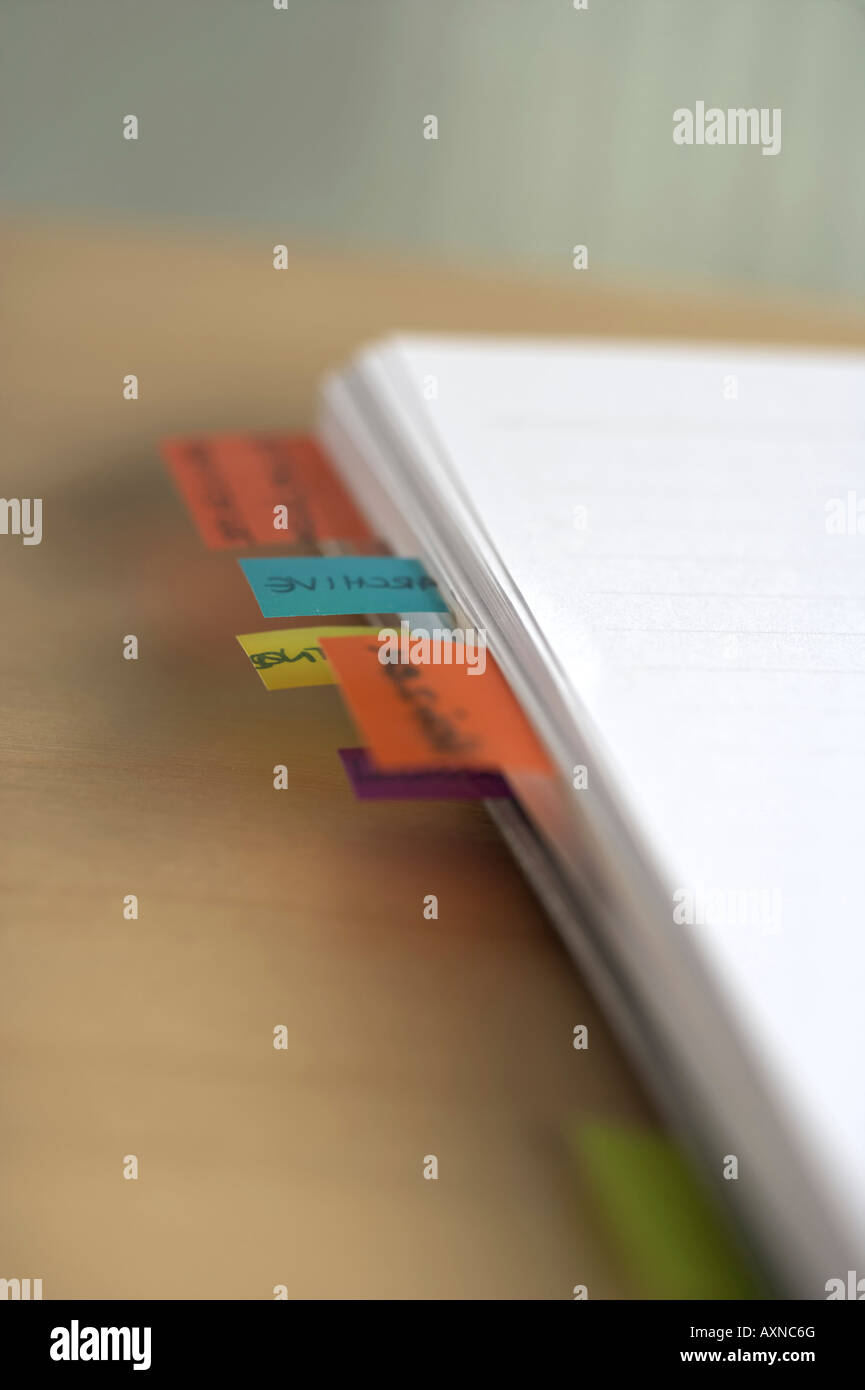 Post-it notes at documents Stock Photo - Alamy