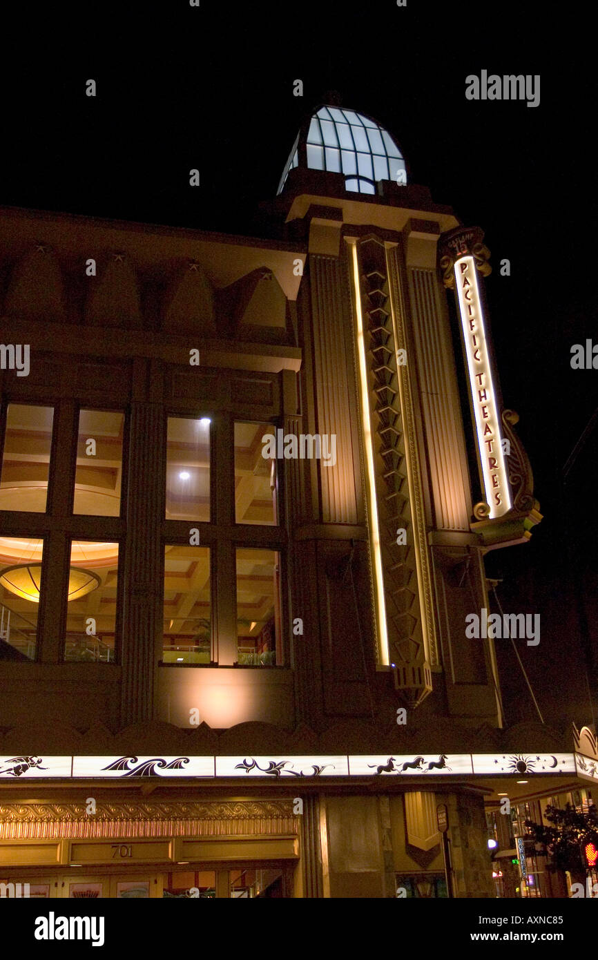 Pacific Theaters at Night Gaslamp Quarter San Diego California Stock ...