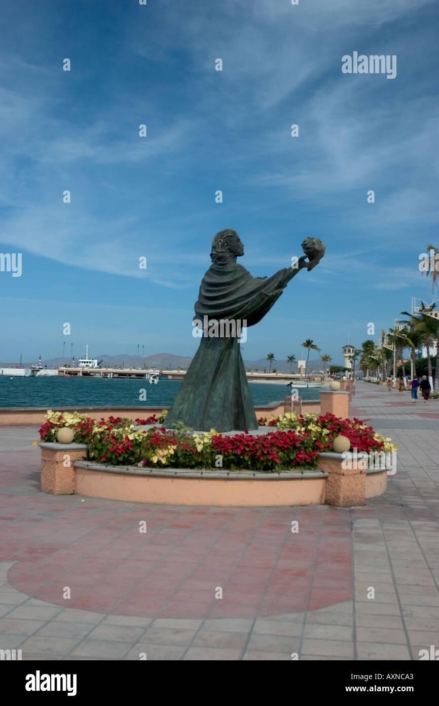 Statue of man with conch shell La Paz Baja California Mexico Stock ...