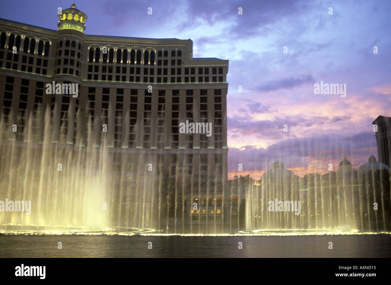 Fountains at the Bellagio Hotel and Casino Las Vegas Nevada USA Stock ...