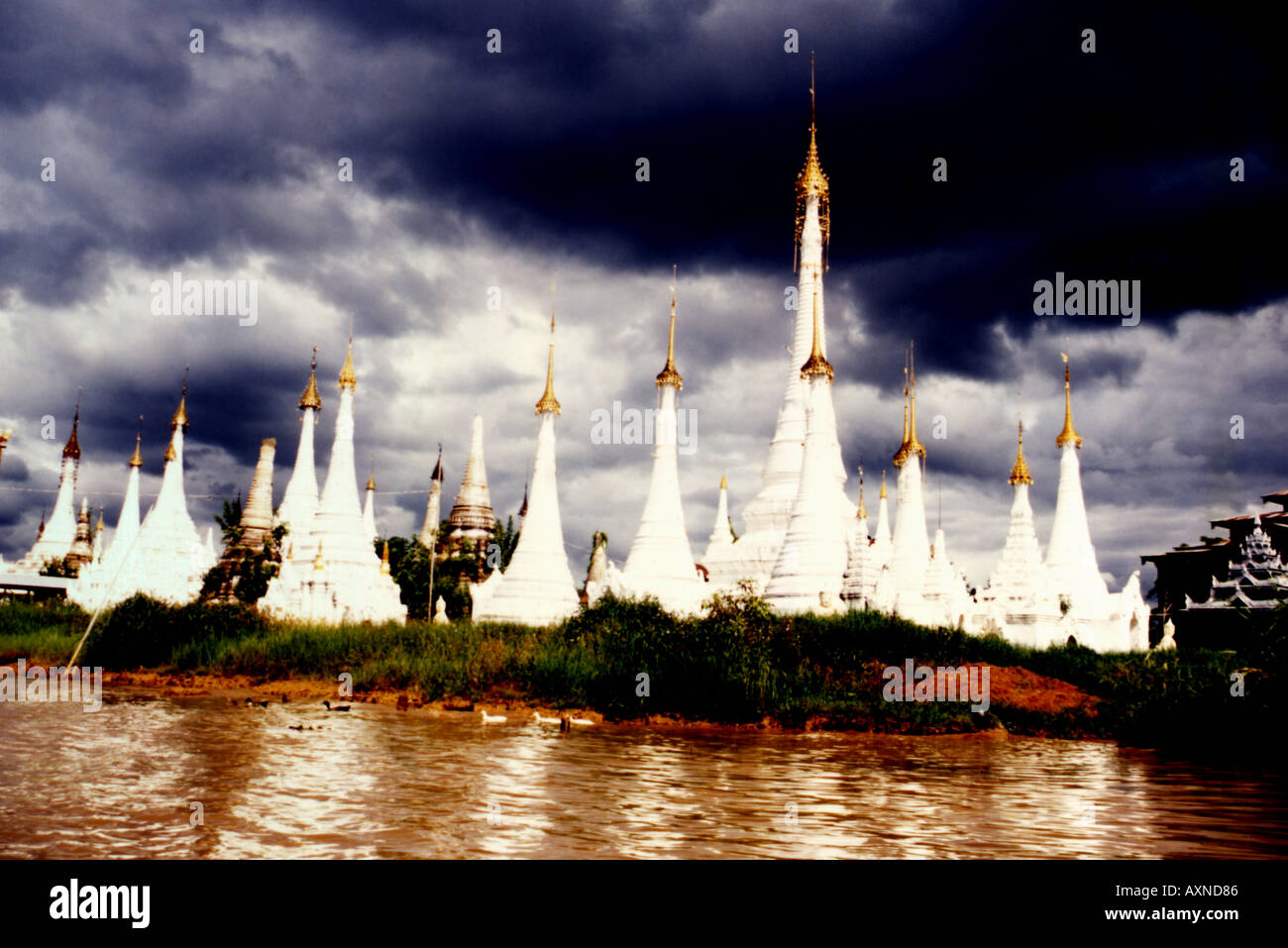 A temple on Inle Lake Burma Stock Photo - Alamy