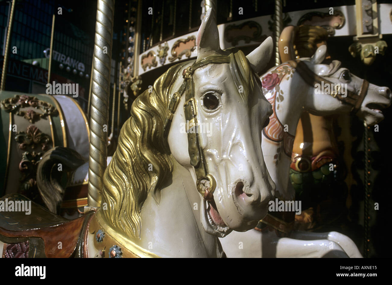 Flying Horse Carousel Stock Photo - Alamy