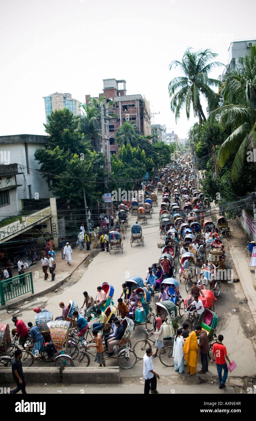 Traffic, rickshaws and auto-rickshaws in Dhaka, Bangladesh Stock Photo ...