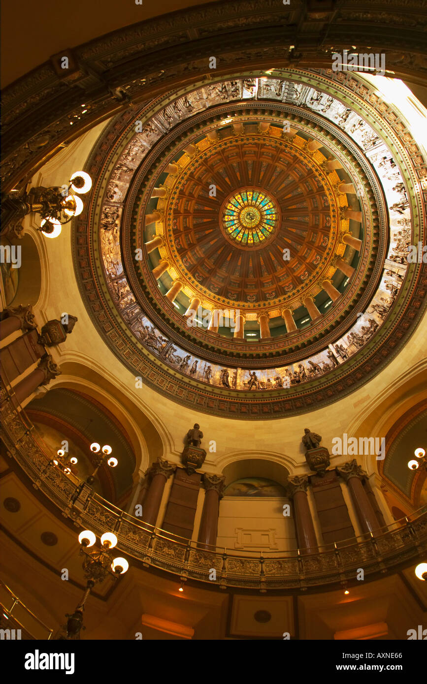 ILLINOIS Springfield State capitol building interior view of dome ...