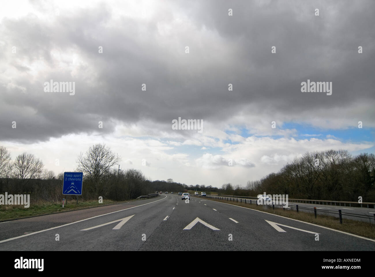 Chevron markings road sign hi-res stock photography and images - Alamy