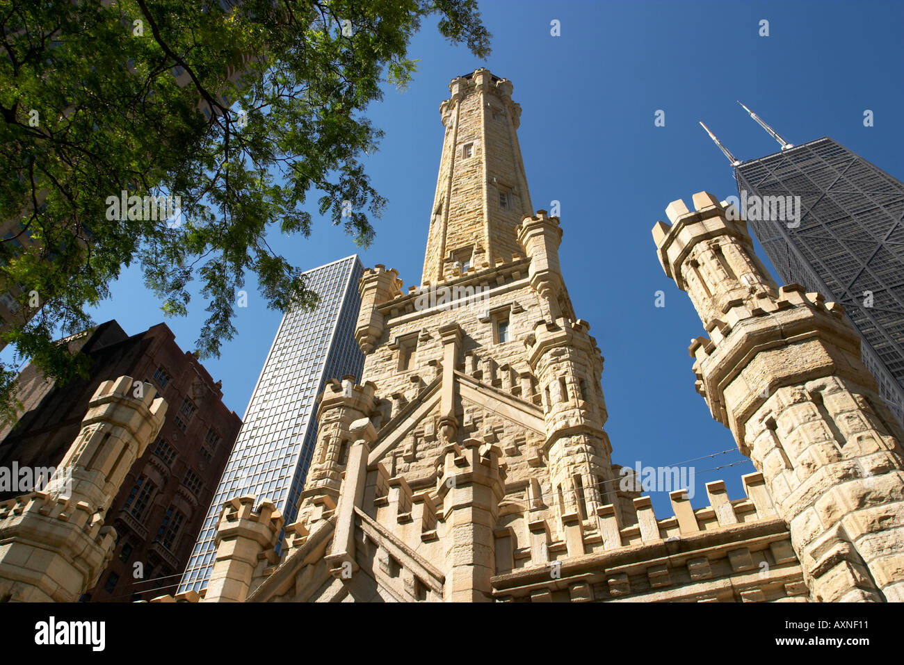 BUILDINGS Chicago Illinois Water Tower built 1869 survived Chicago fire ...