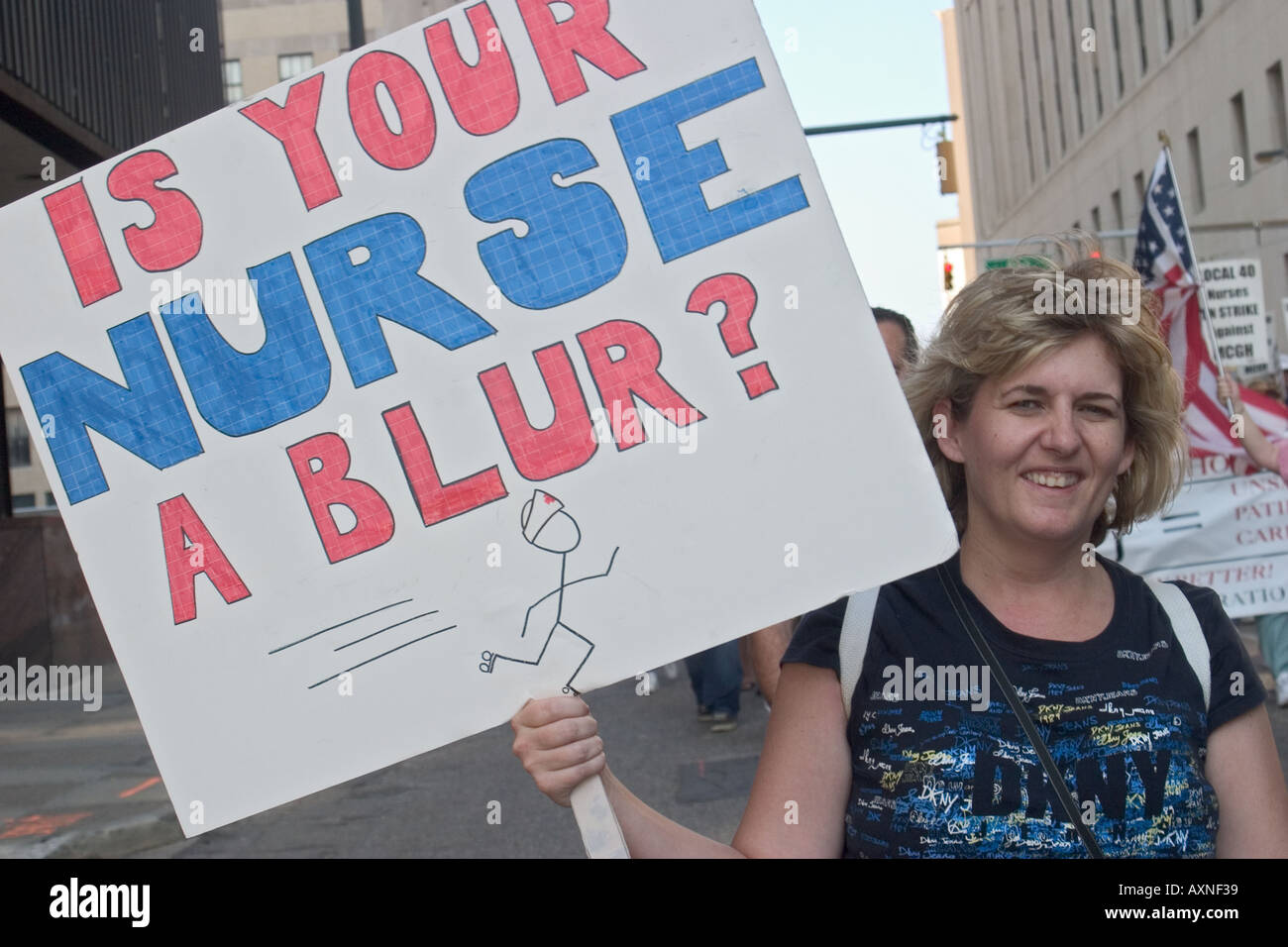Striking Nurses March in Detroit Labor Day Parade Stock Photo - Alamy