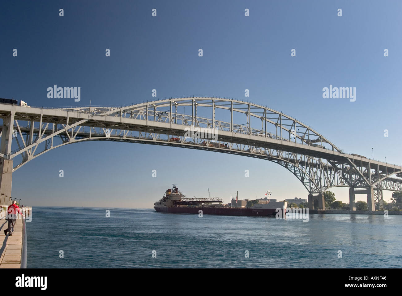 Blue Water Bridge Connecting Michigan and Ontario Stock Photo - Alamy